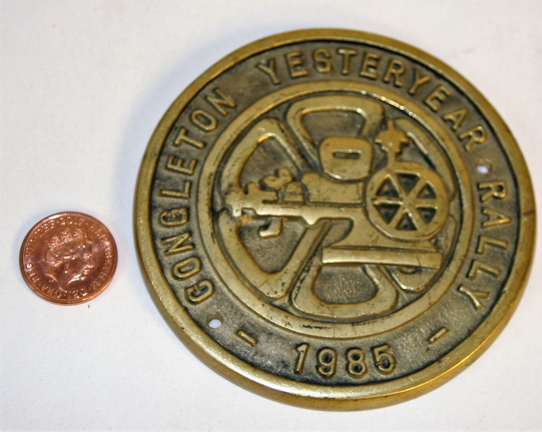 Vintage Classic Vehicle Rally Steam Brass Plaque Congleton Yesteryear ...