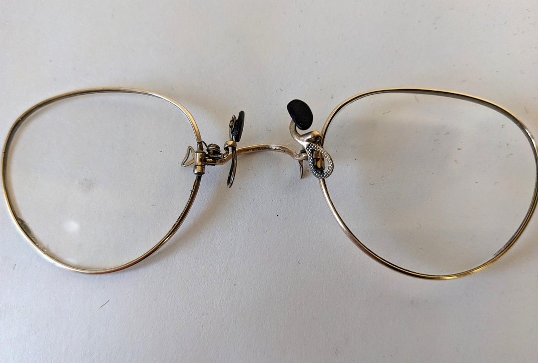 Antique 1920s Pince - Nez Pinch Nose Glasses Spectacles With Case ...