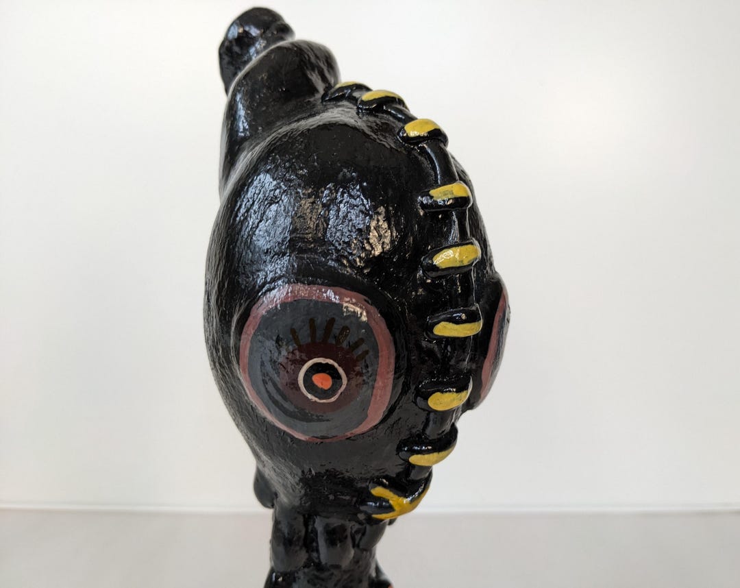 One of the Kind Fine Art Sculpture Scary Monster Beast Stitched Head ...
