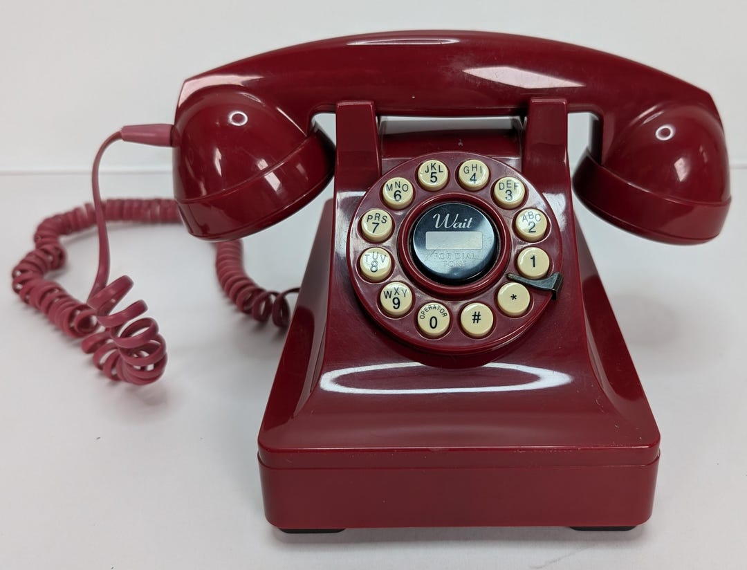 Retro 302 Desk Phone Dark Red Push Button Telephone Working - Etsy