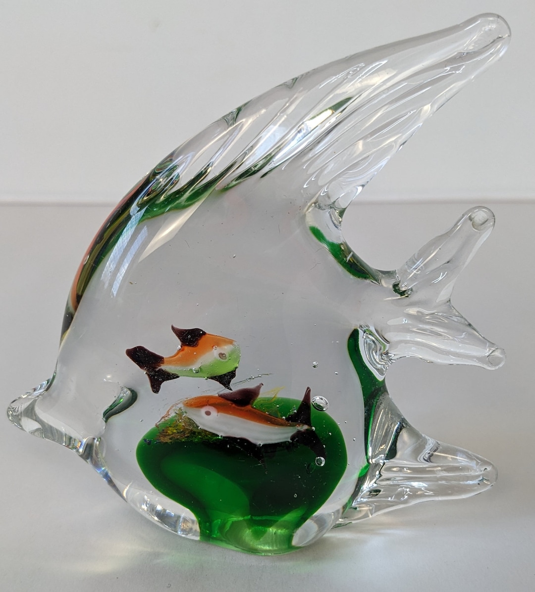 Vintage Murano Glass Angel Fish Figurine Aquarium Paperweight 4.5in ...