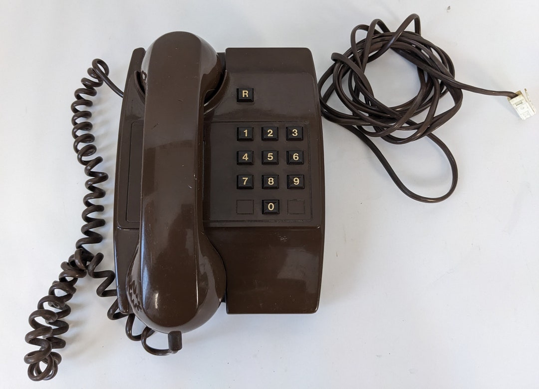 Vintage 1980s British Telecom BT Brown Push Button Phone Telephone ...