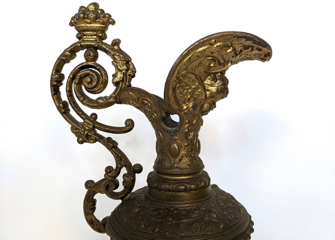 Antique Ewer Jug Gilded Rococo Style With Cherubs Ornamental Sealed Top ...