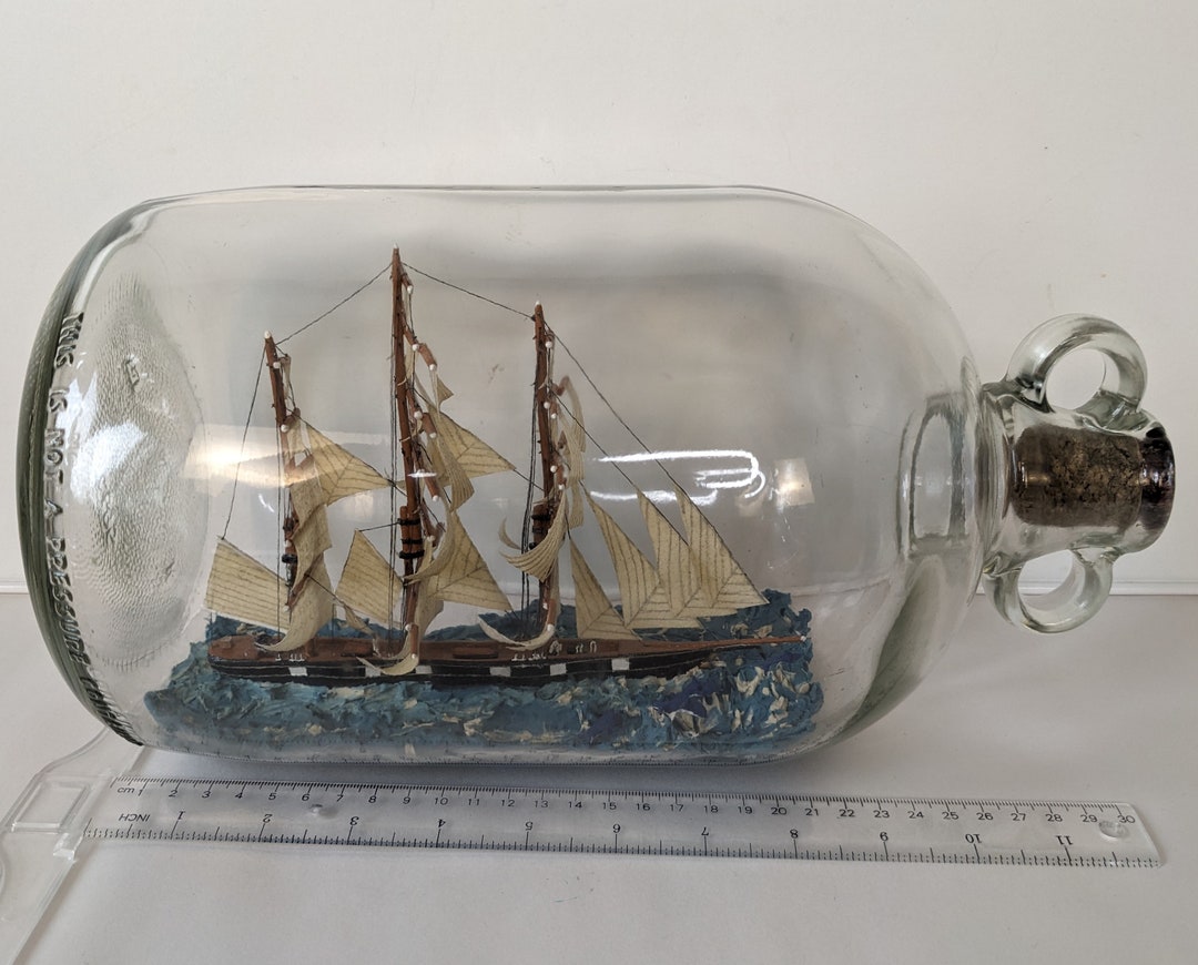 Vintage Sail Ship in the Giant One Gallon Bottle Tall Ship Nautical ...