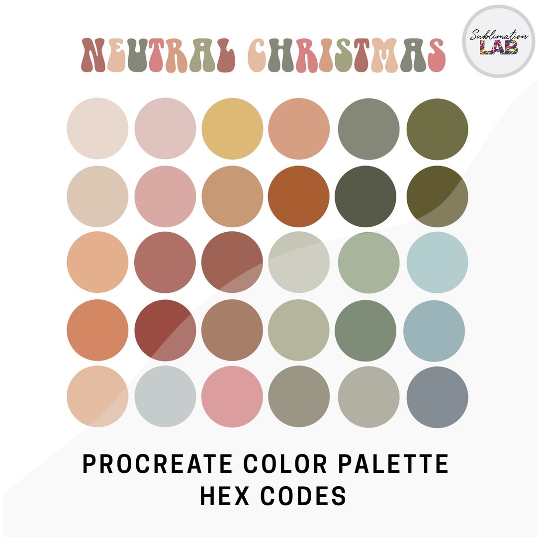 Procreate Color Palette Neutral Christmas Procreate Swatches And Hex