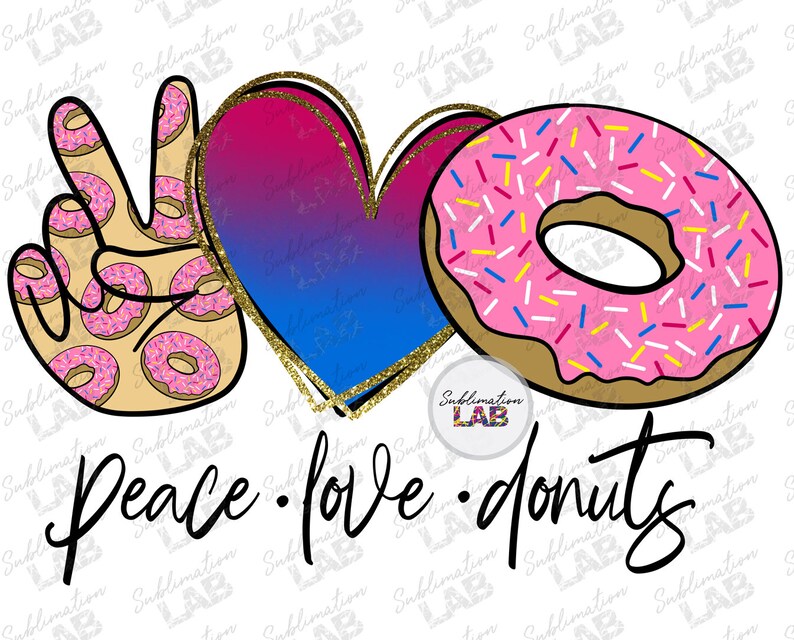 Peace Love Donuts Sublimation Design Summer Coffee Sweets - Etsy