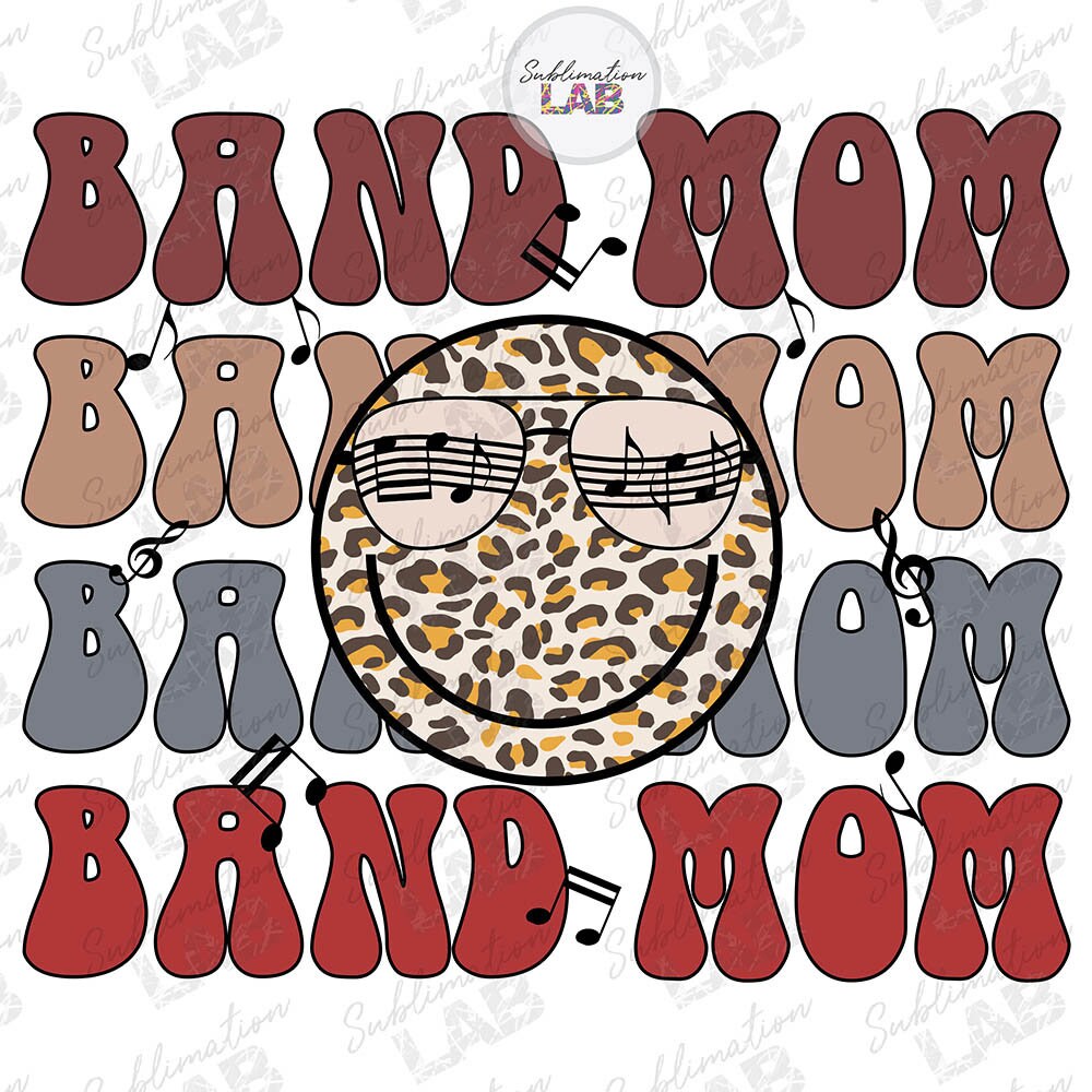 Band Mom Png Sublimation Design Marching Band Leopard Smiley - Etsy