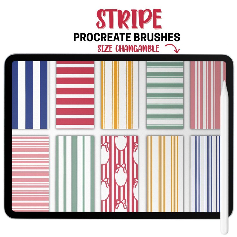 Stripes Procreate Pattern Brushes 60 Seamless Seersucker Bow