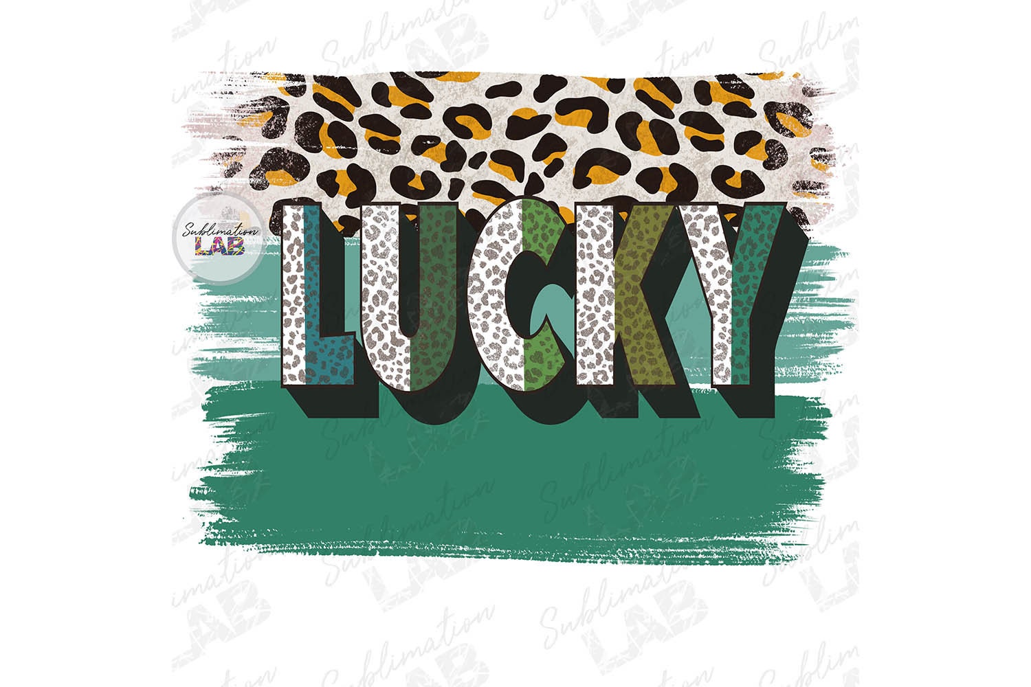 Lucky Cheetah Brush Stroke Retro Tshirt Design File Lucky St Patrick ...