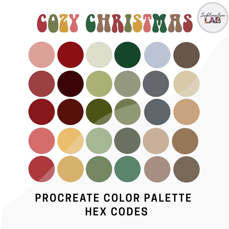Christmas Procreate Color Palette Bundle: 120 Modern Colors (digital ...