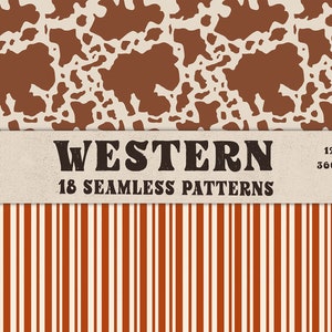 Western Seamless Patterns PNG Digital Paper 12x12 | Wild West ...