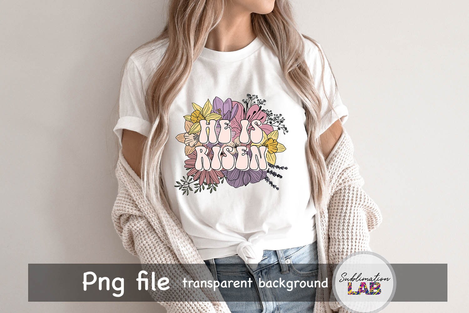 He is Risen Easter PNG Sublimation Design Floral Boho Spring - Etsy