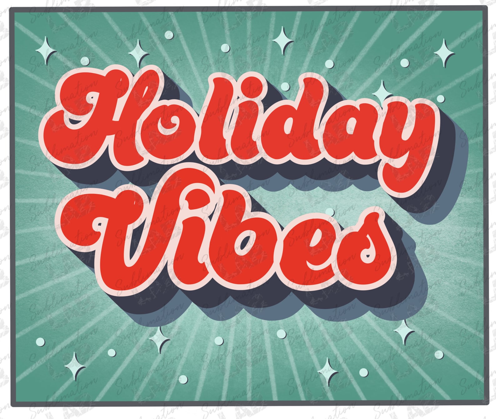 Holiday Vibes Retro Christmas Sublimation Design PNG Vintage | Etsy