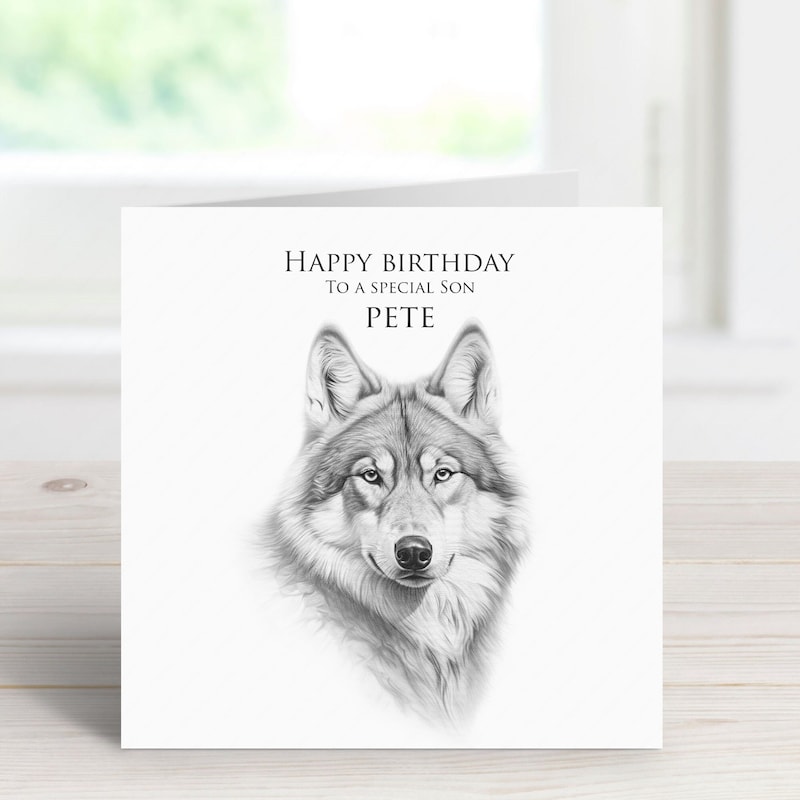 Wolf Birthday Card - Etsy UK