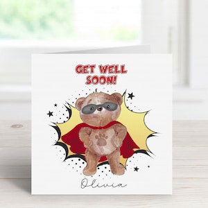 Children's Get Well Soon Card - Personalised Thinking of You Card - Etsy