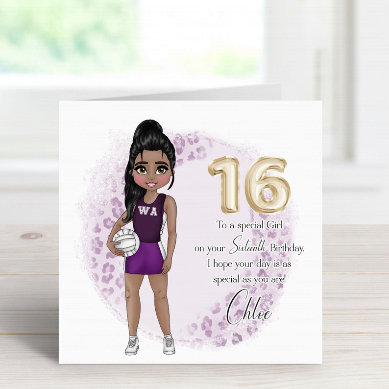 Personalised Girls Netball Birthday Card - Card for Daughter ...