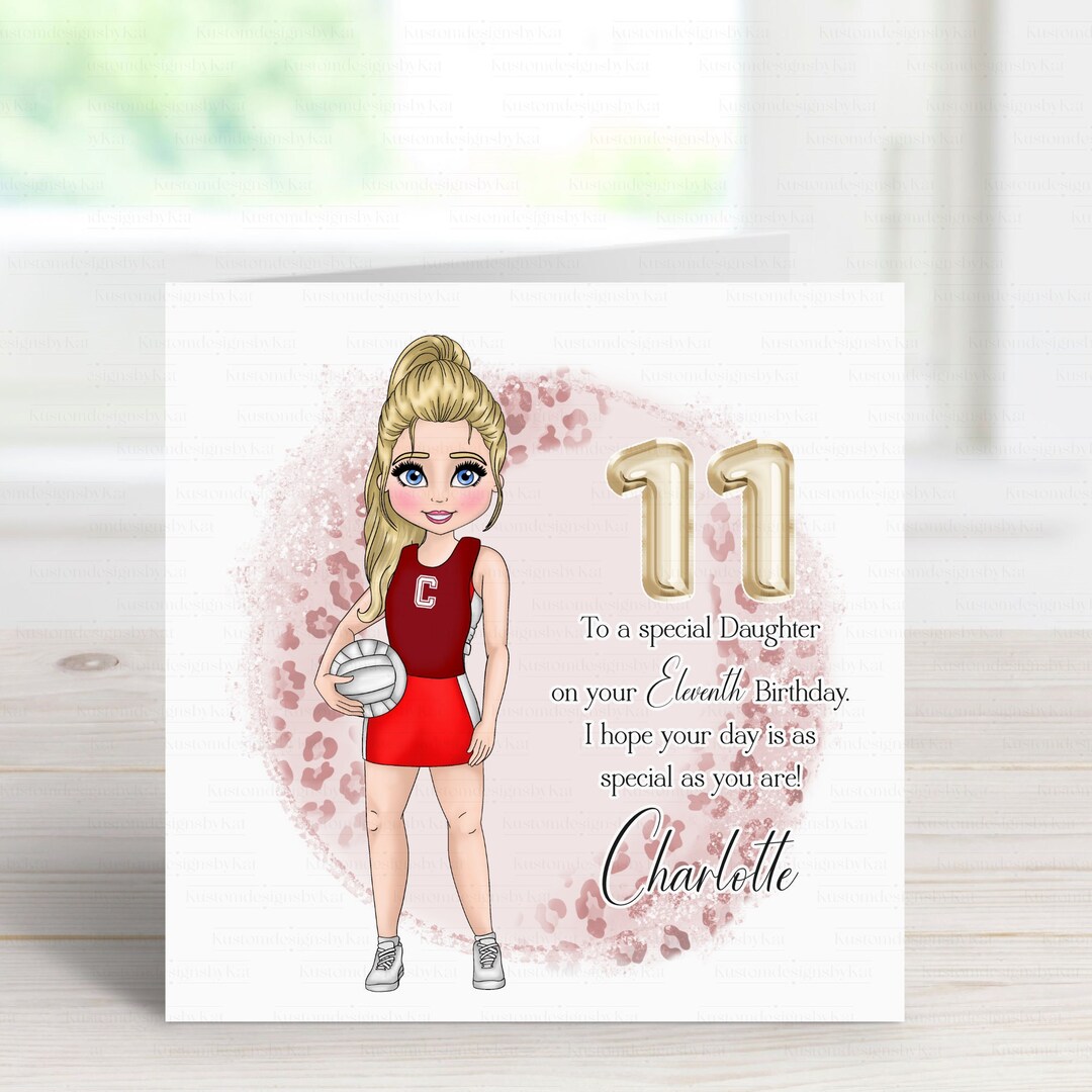 Personalised Girls Netball Birthday Card - Card for Granddaughter - Etsy