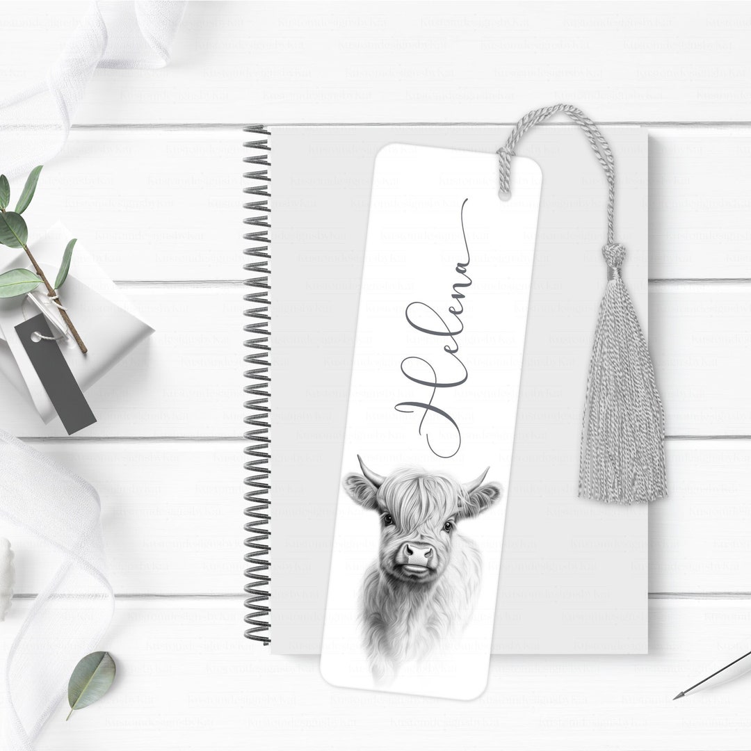 Personalised Highland Cow Bookmark Gift for Book Lover - Etsy