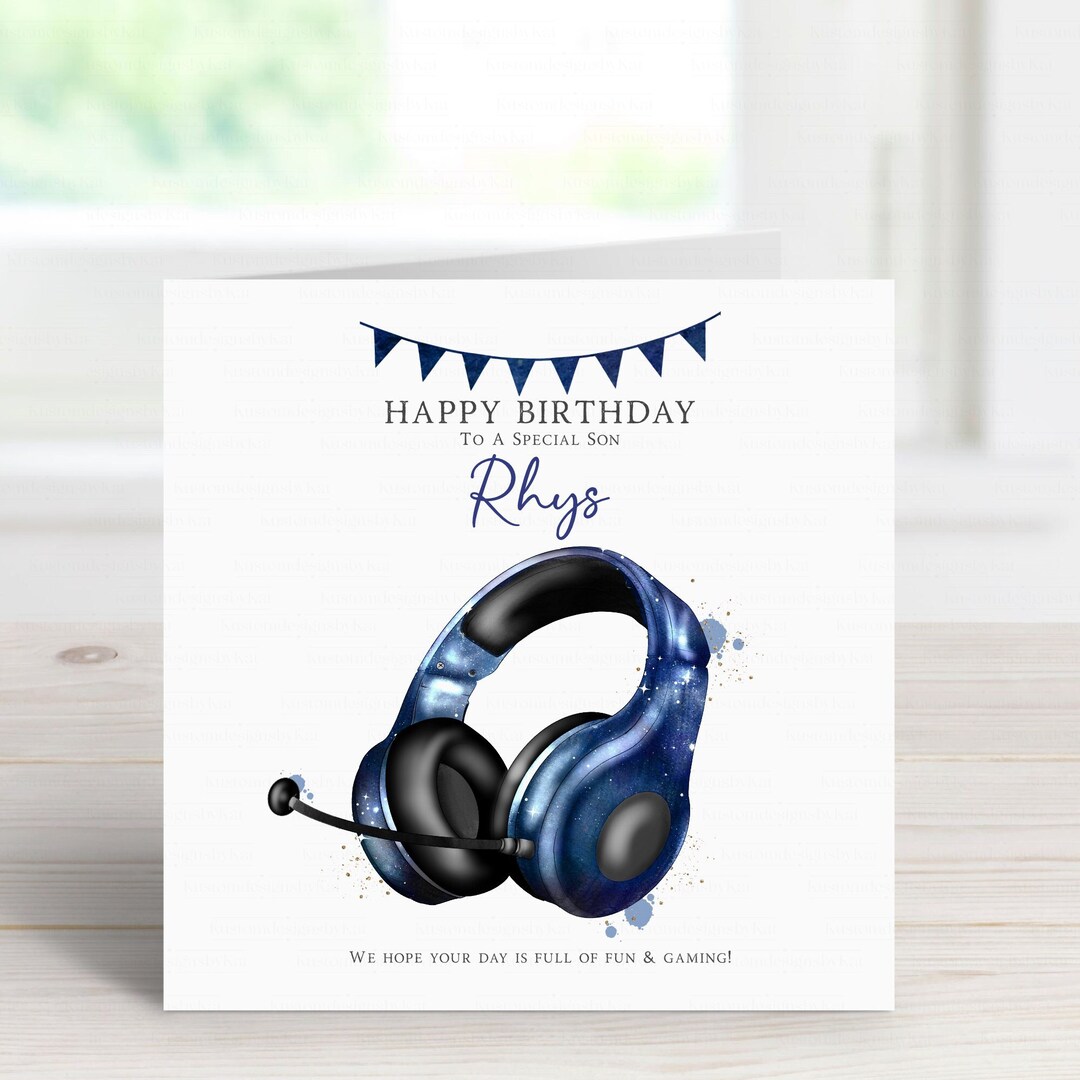 Gamer Birthday Card - Personalised Card for Grandson - Etsy