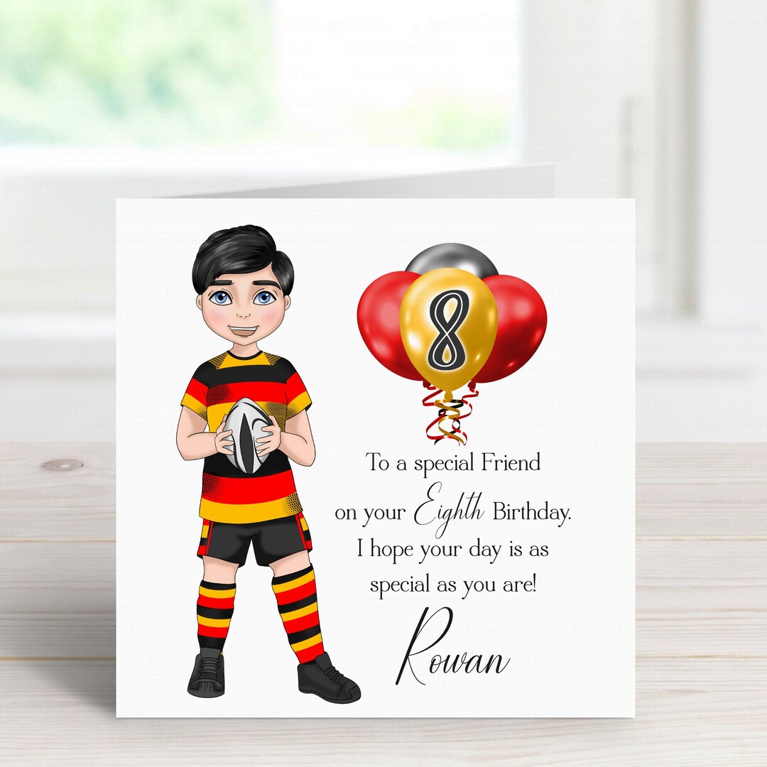 Boys Rugby Birthday Card - Birthday Card for Grandson - Etsy