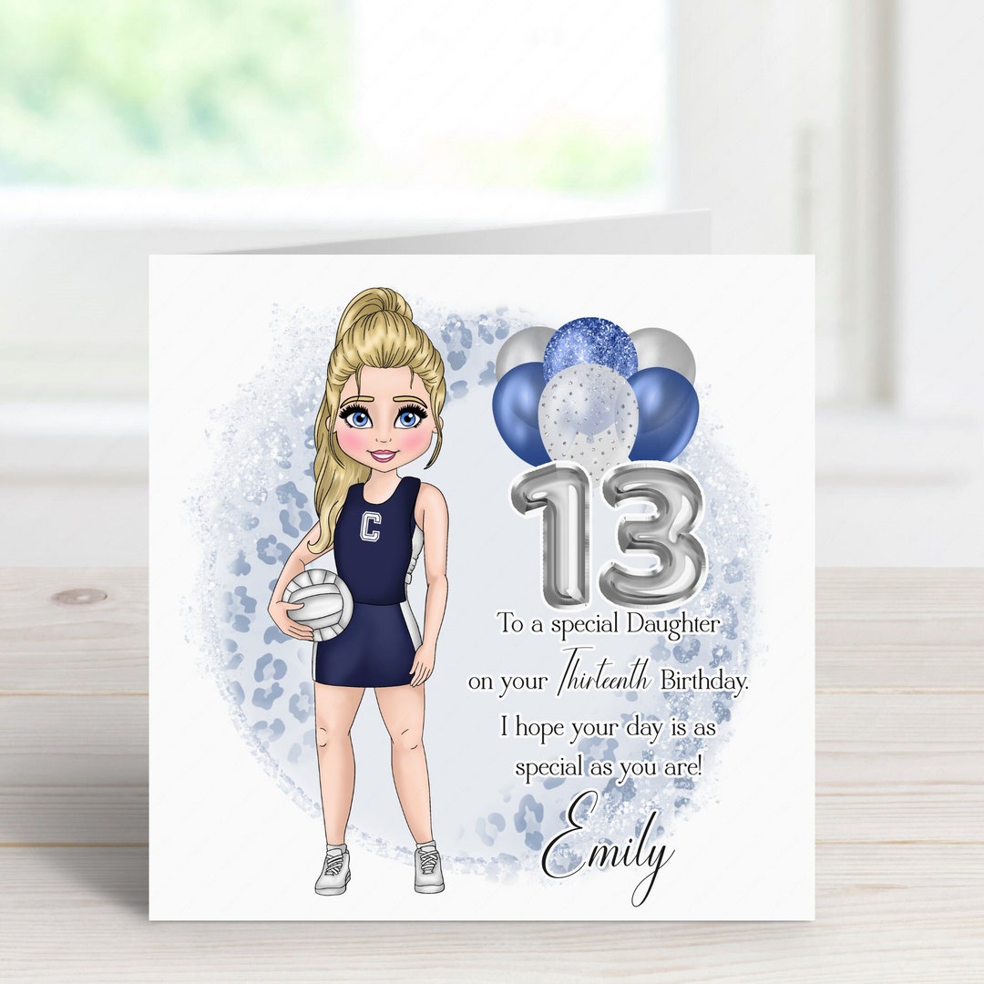 Personalised Girls Netball Birthday Card - Card for Daughter - Etsy UK