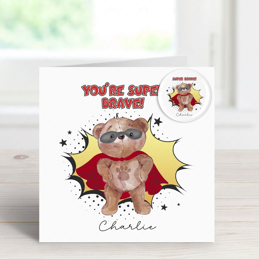Super Bear Bravery Card and Badge Bravery Card for Children - Etsy