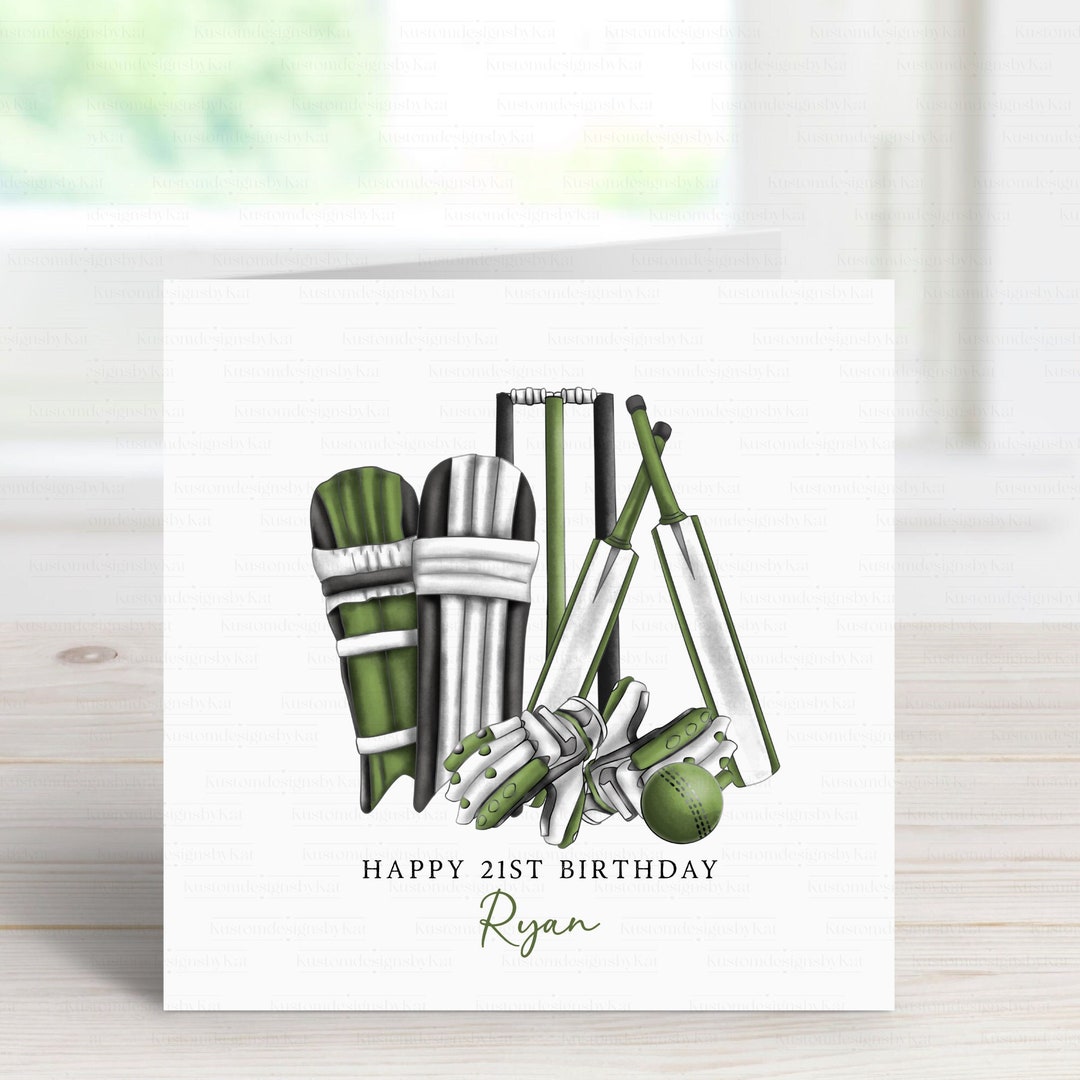 Cricket Birthday Card - Personalised Card for Son, Grandson or Nephew ...