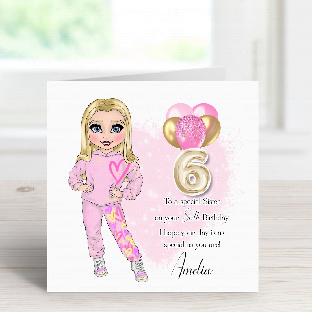 Girls Personalised Birthday Card - Birthday Card for Daughter - Etsy