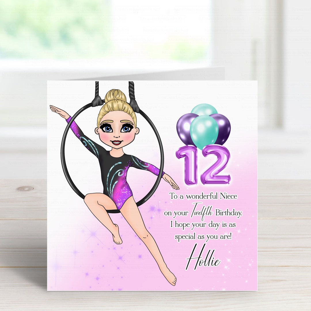 Aerial Hoop Gymnastics Card Card for Granddaughter - Etsy