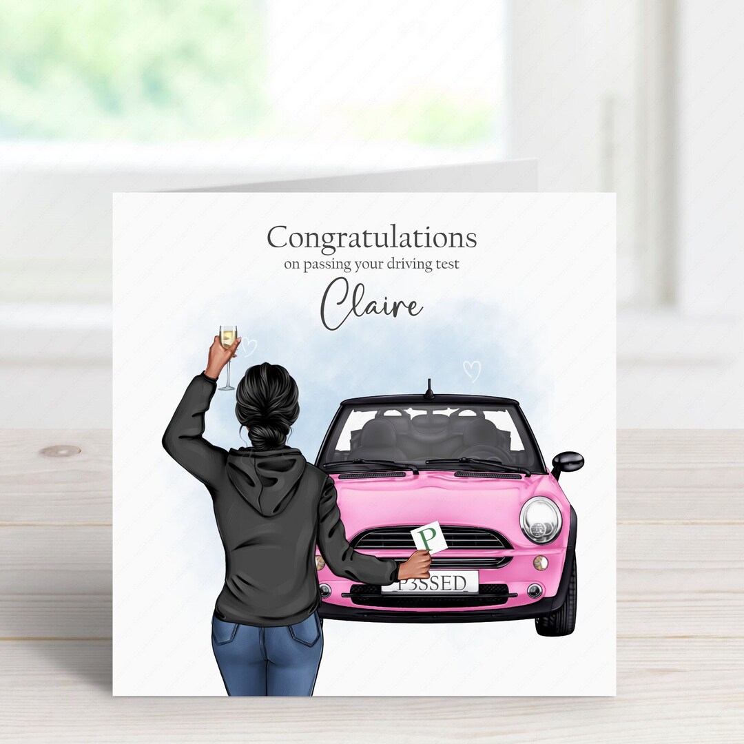 Congratulations Driving Test Card Personalised Passed Driving Exam Card ...