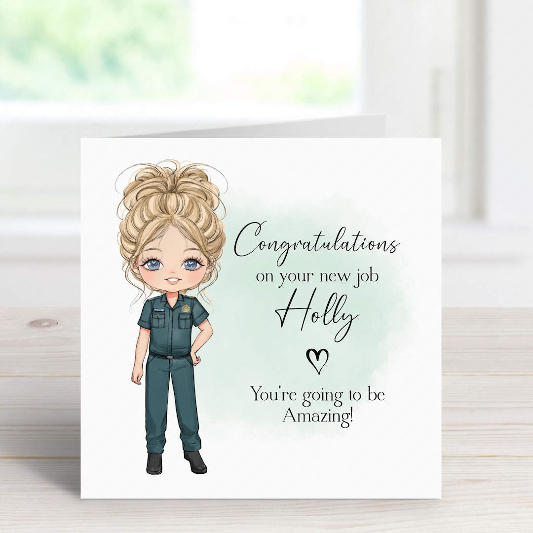 Personalised Paramedic New Job Card - Congratulations Card - Etsy
