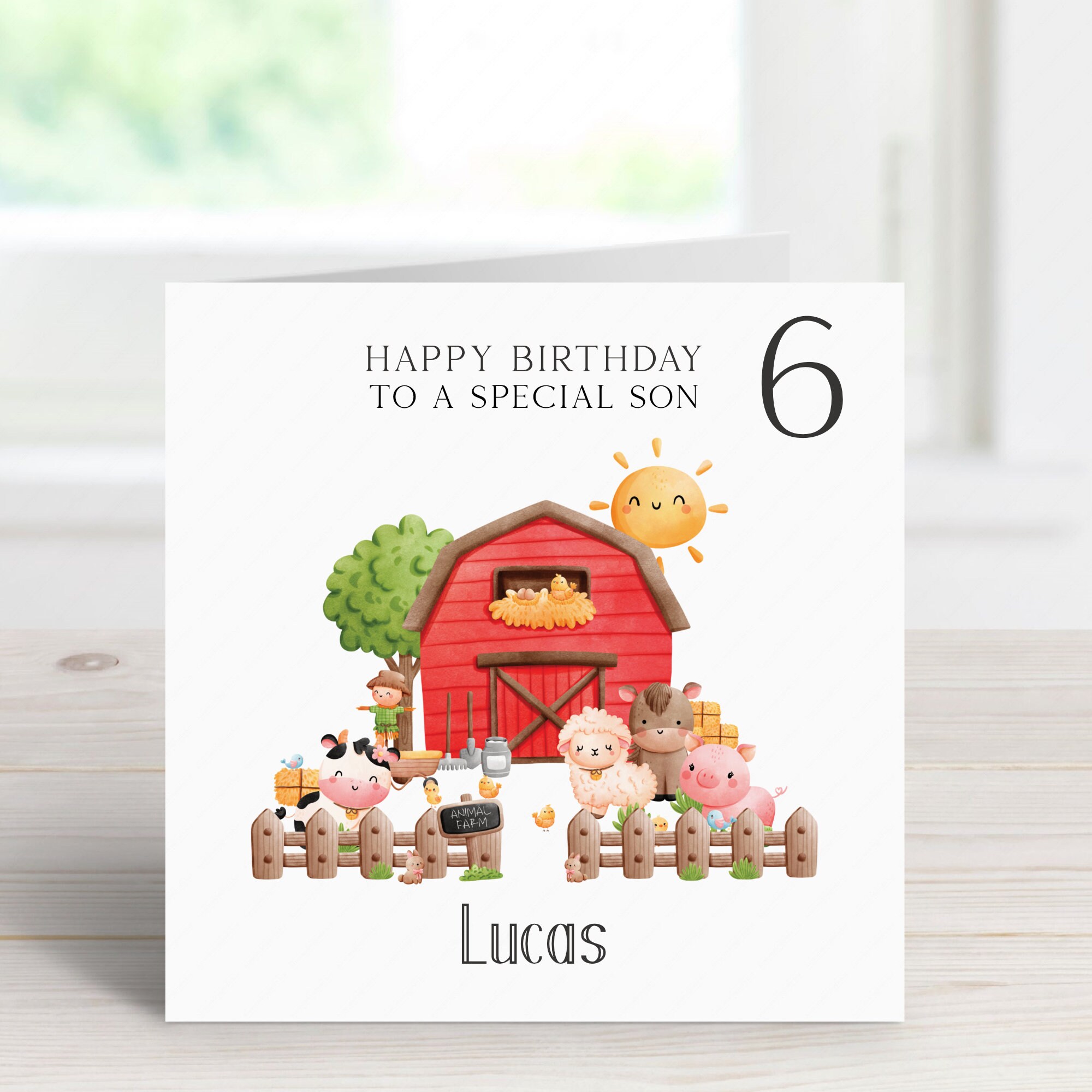 Farmyard Birthday Card Grandson Son Nephew Birthday Card - Etsy