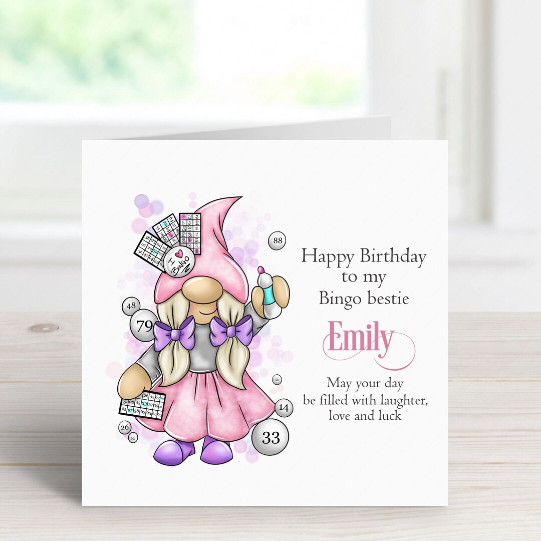 Personalised Bingo Birthday Card - Birthday Card for Friend - Etsy