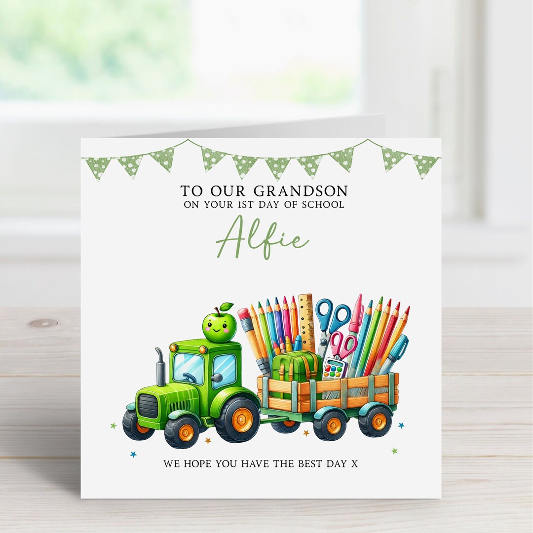 First Day of School Card - Personalised Starting School Card for Son ...