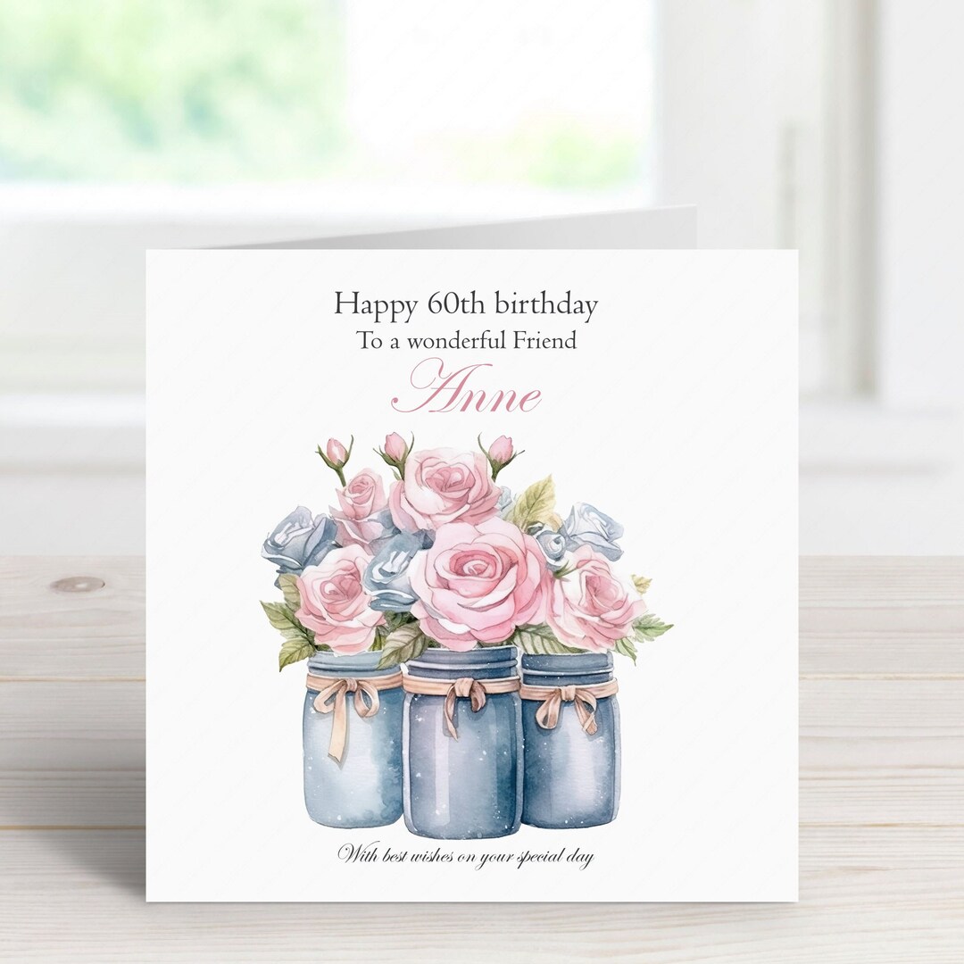 Personalised 60th Birthday Card - 60th Birthday Card for Women - Etsy