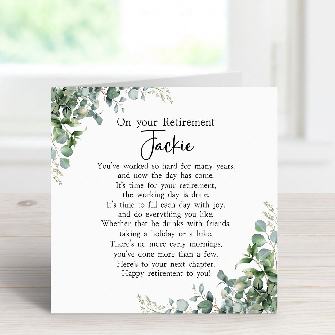 Personalised Retirement Card Retirement Card for Women - Etsy