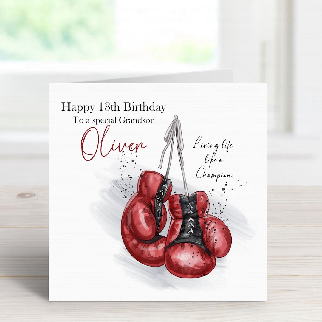 Boxing Birthday Card - Personalised Birthday Card for Him - Etsy