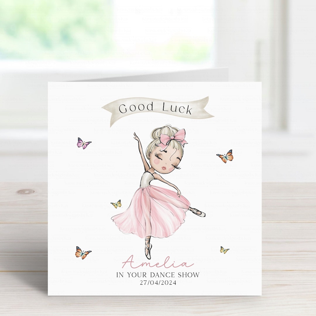 Personalised Good Luck Ballet Card | Congratulations Ballet Card ...