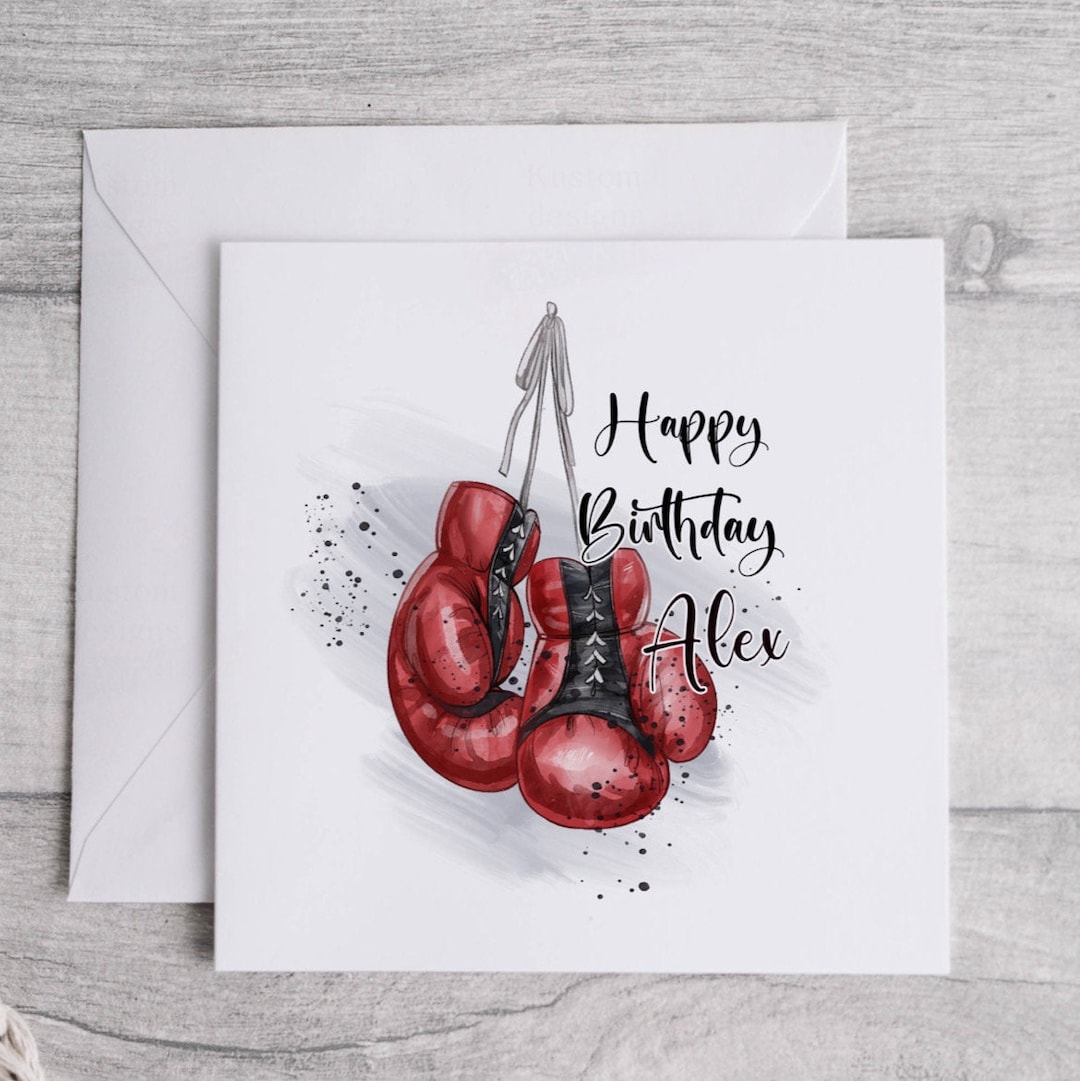 Boxing Birthday Card | Personalised Birthday Card for Him - Etsy