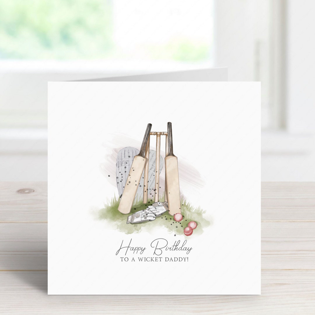 Personalised Cricket Birthday Card - Cricket Fan Birthday Card - Etsy UK