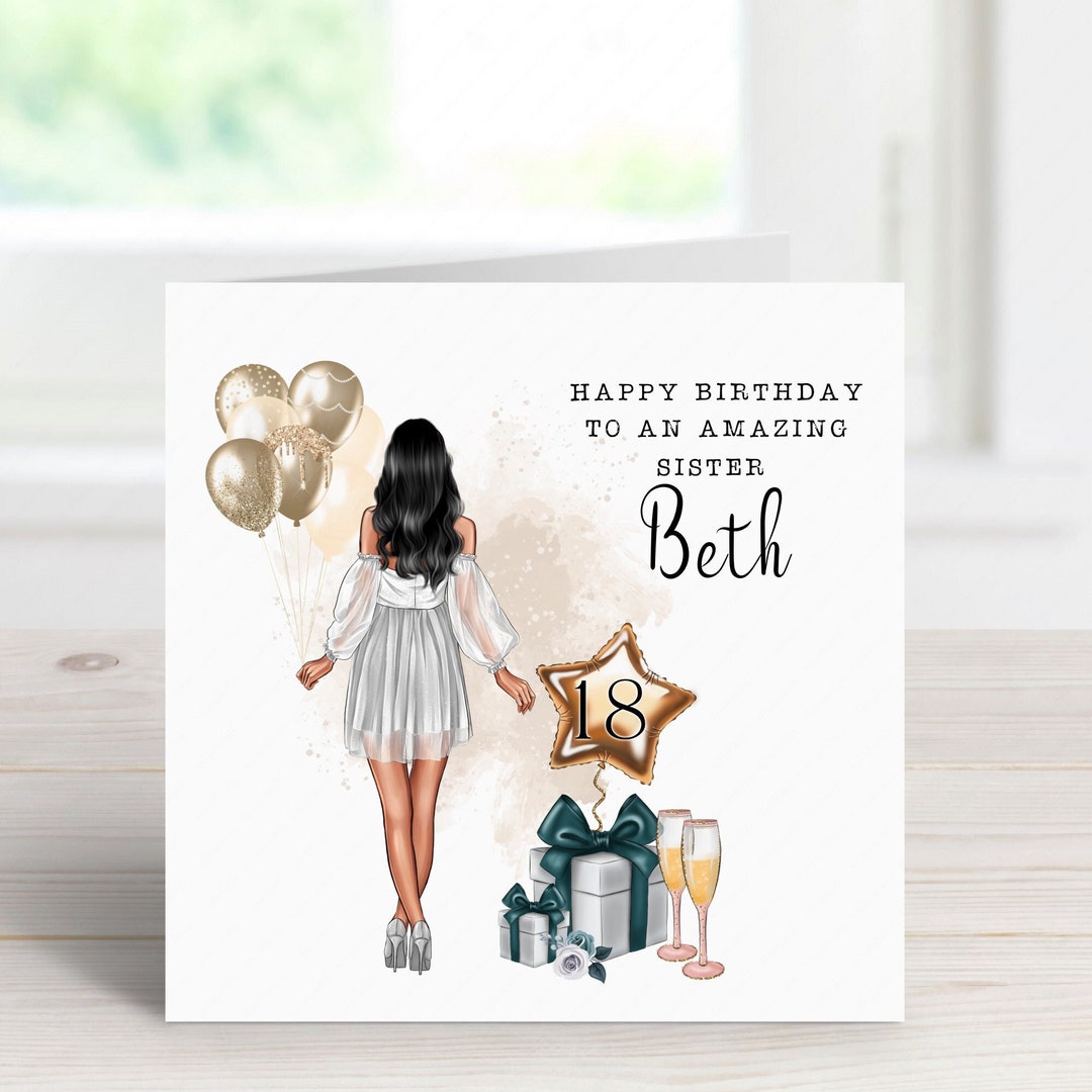 Personalised 18th Birthday Card - Female Birthday Card - Etsy