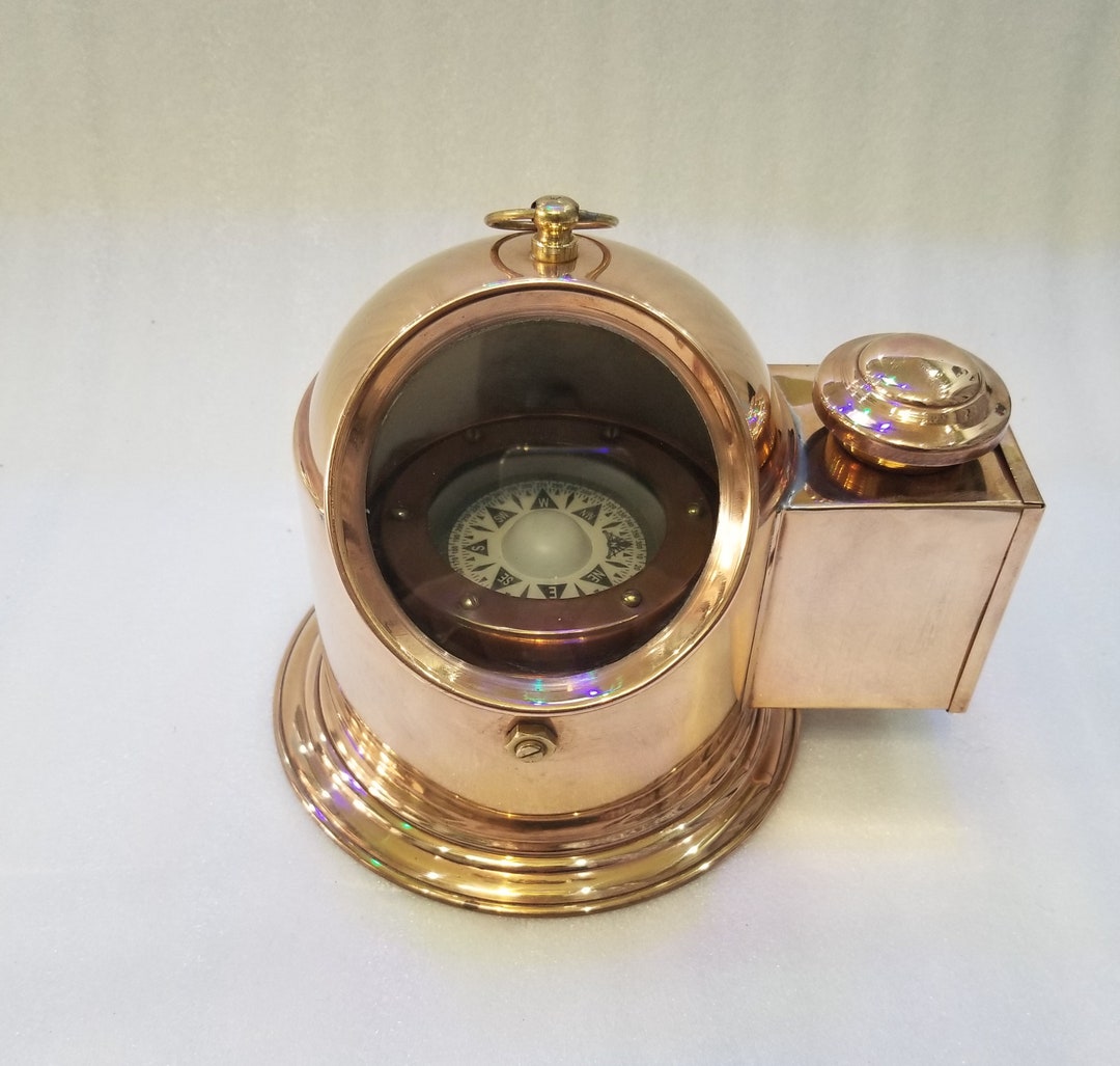 Custom Engraved Binnacle Gimbal Compass & Oil Lantern - Personalized ...