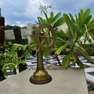 Personalized Antique Brass Wheel Compass - Nautical Marine Decor ...