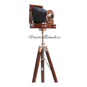 Vintage Wooden Camera Showpiece Retro Foldable Movie Camera Replica ...