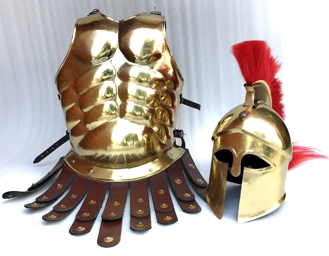 Corinthian Greek Roman Muscle Armor - Breastplate With Leather Belt ...