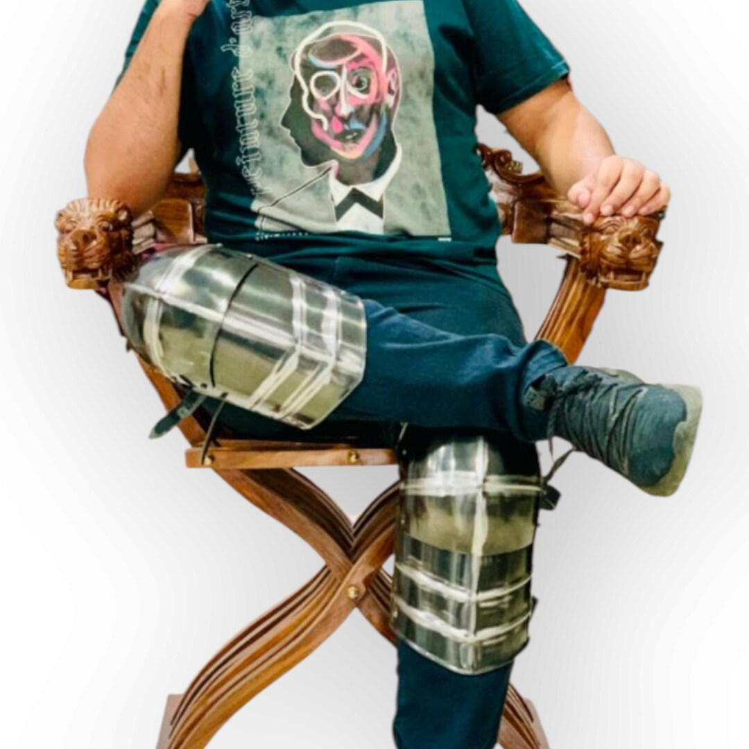 Medieval Gothic Steel Leg Greaves Knee Guards – Functional Leg Armor ...