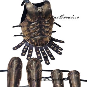Medieval Knight Muscle Armor Chest Plate With Belt, Arm Guard & Leg ...