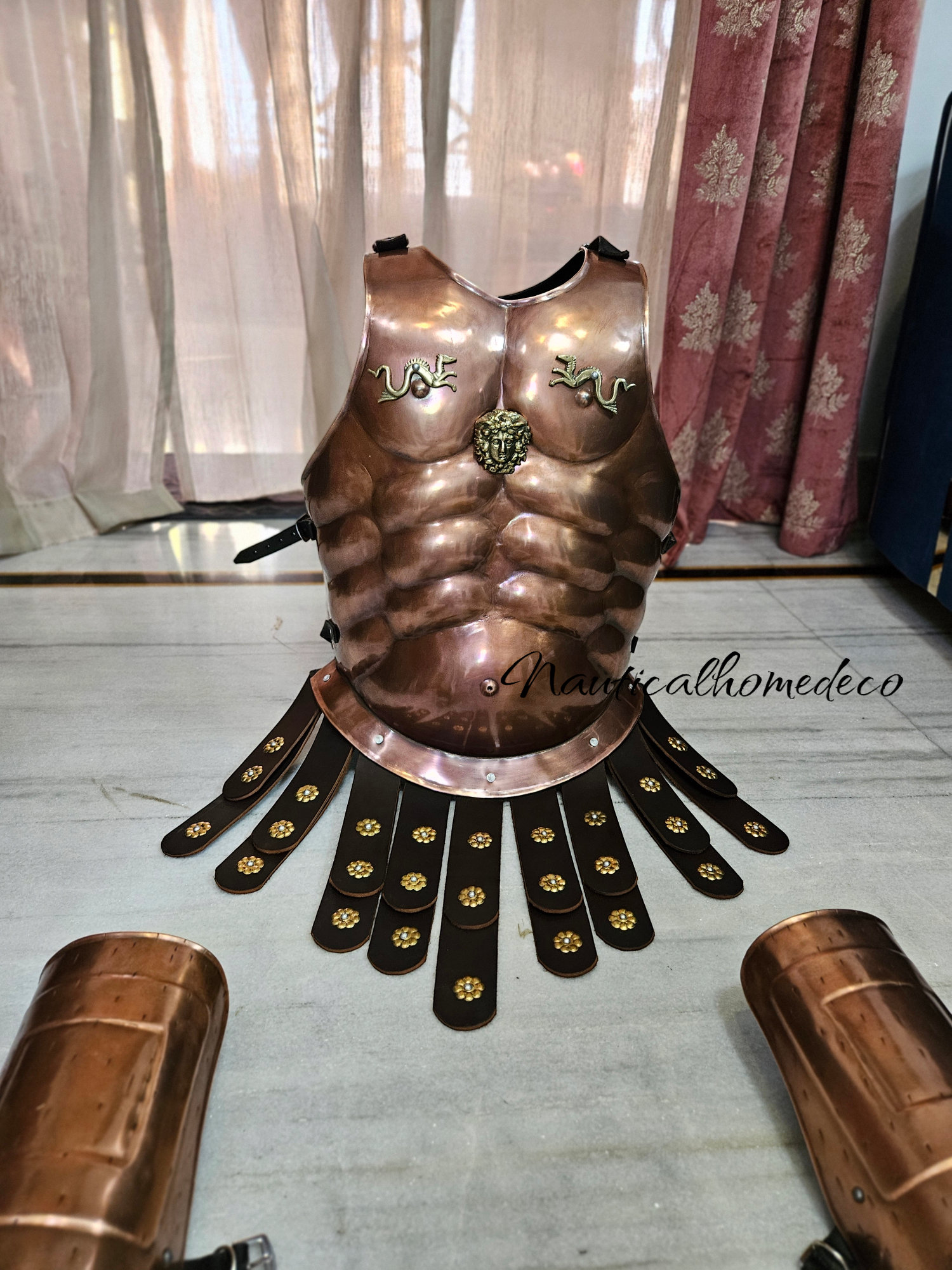 Spartan Muscle Armor Breastplate Helmet Leg Guard Arm Guard & Shield ...