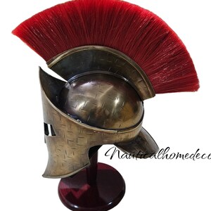 Roman King Leonidas Spartan Warrior Antique Finish Helmet Wearable ...