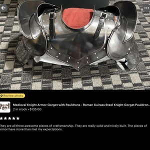 Medieval Knight Armor Gorget With Pauldrons Roman Cuirass Steel Knight Gorget Pauldron Armor ...